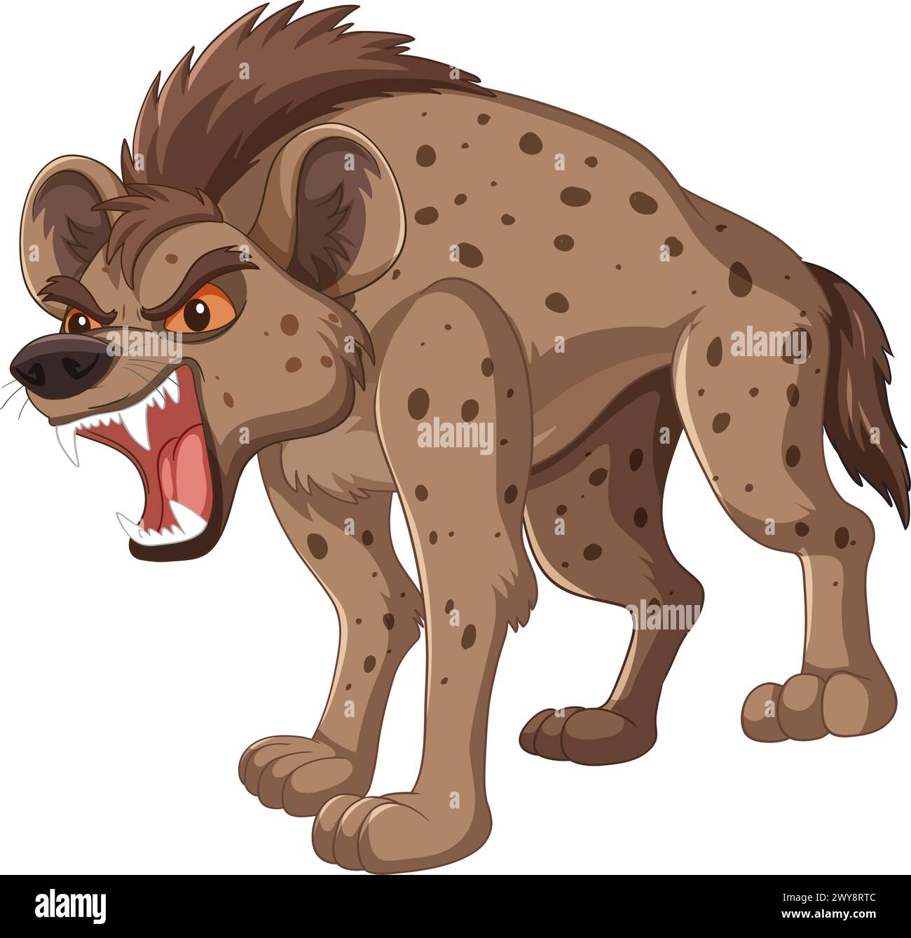Angry spotted hyena illustrated in cartoon style Stock Vector Image ...