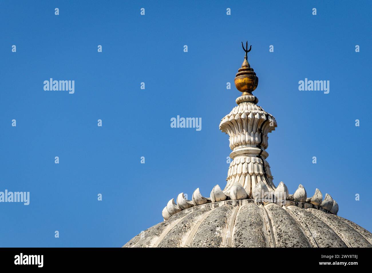 isolated ancient fort dome with bright blue sky at morning image is ...