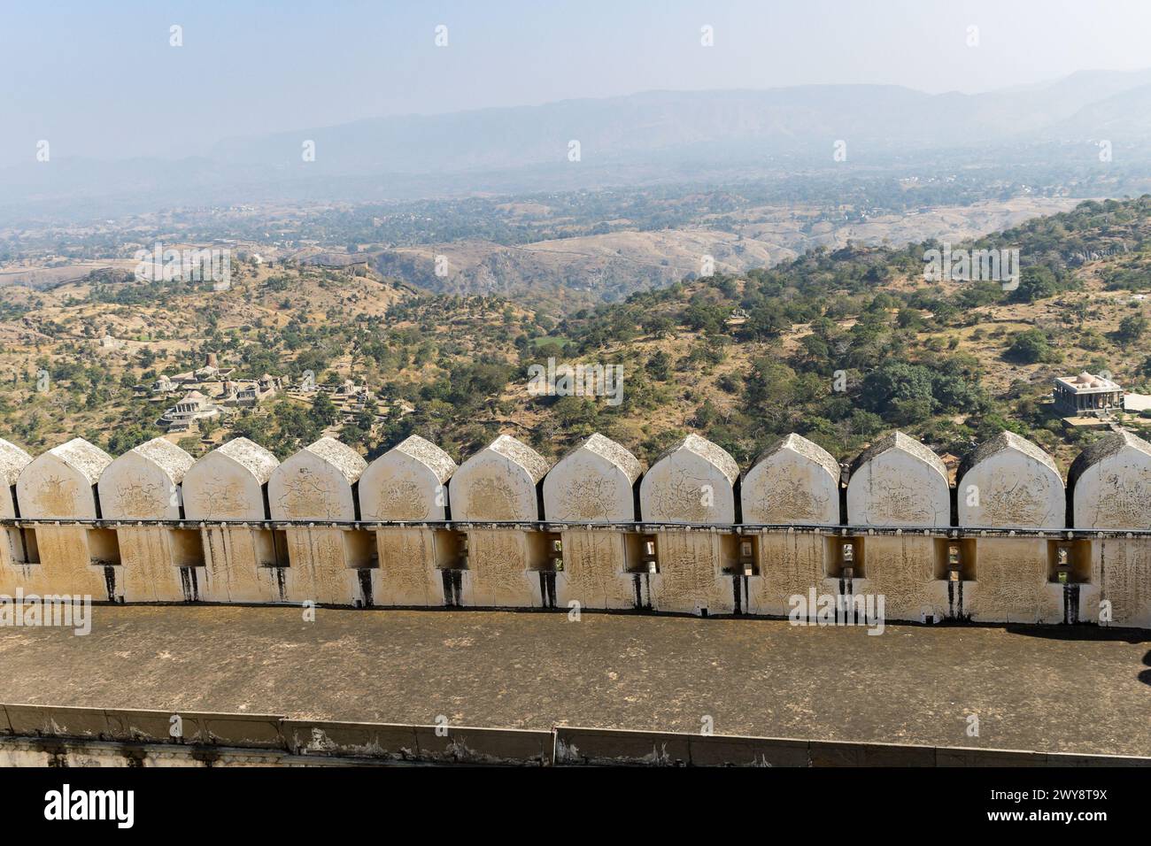 ancient fort stone wall for invader protection at morning image is ...