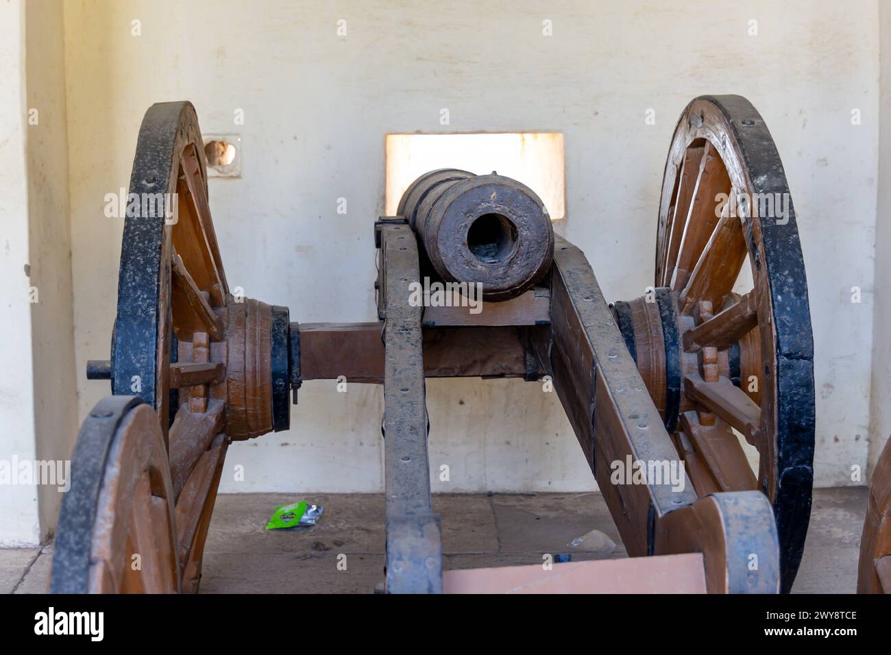 vintage cannon kept for ancient fort protection at morning from ...