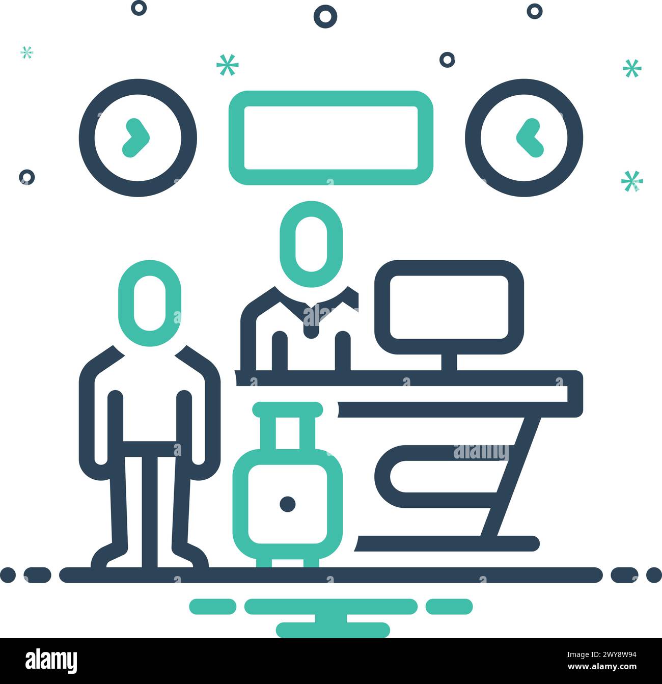 Tourist at checkout Stock Vector Images - Alamy