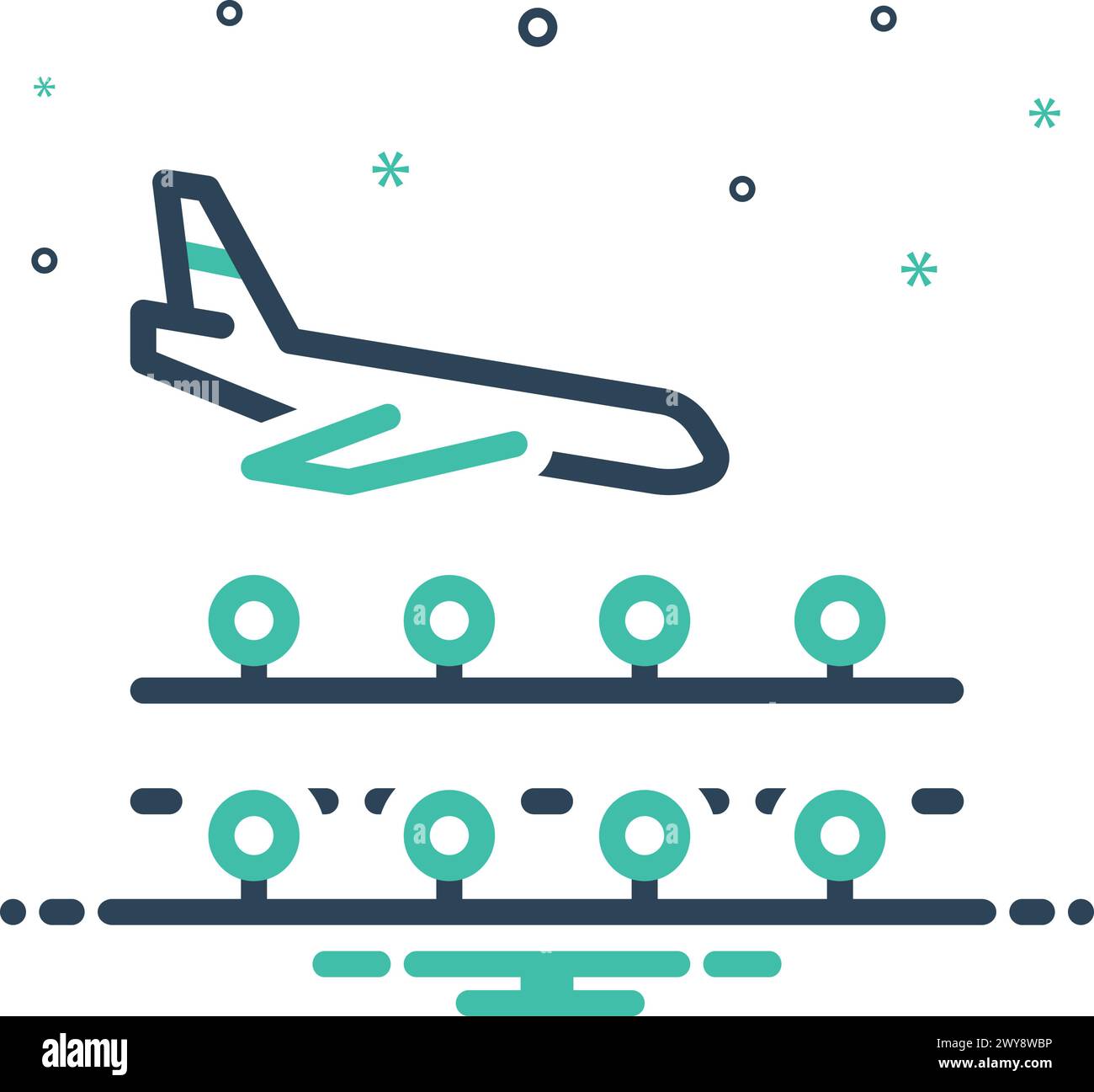 Landing plane Stock Vector Images - Alamy