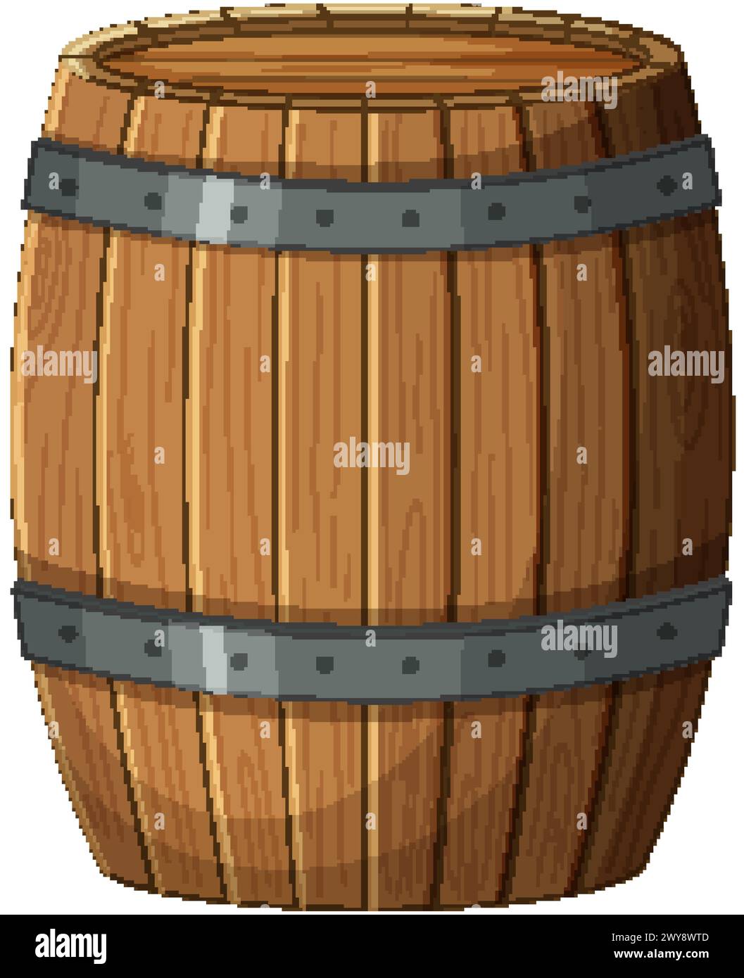 Vector graphic of a classic wooden barrel Stock Vector Image & Art - Alamy