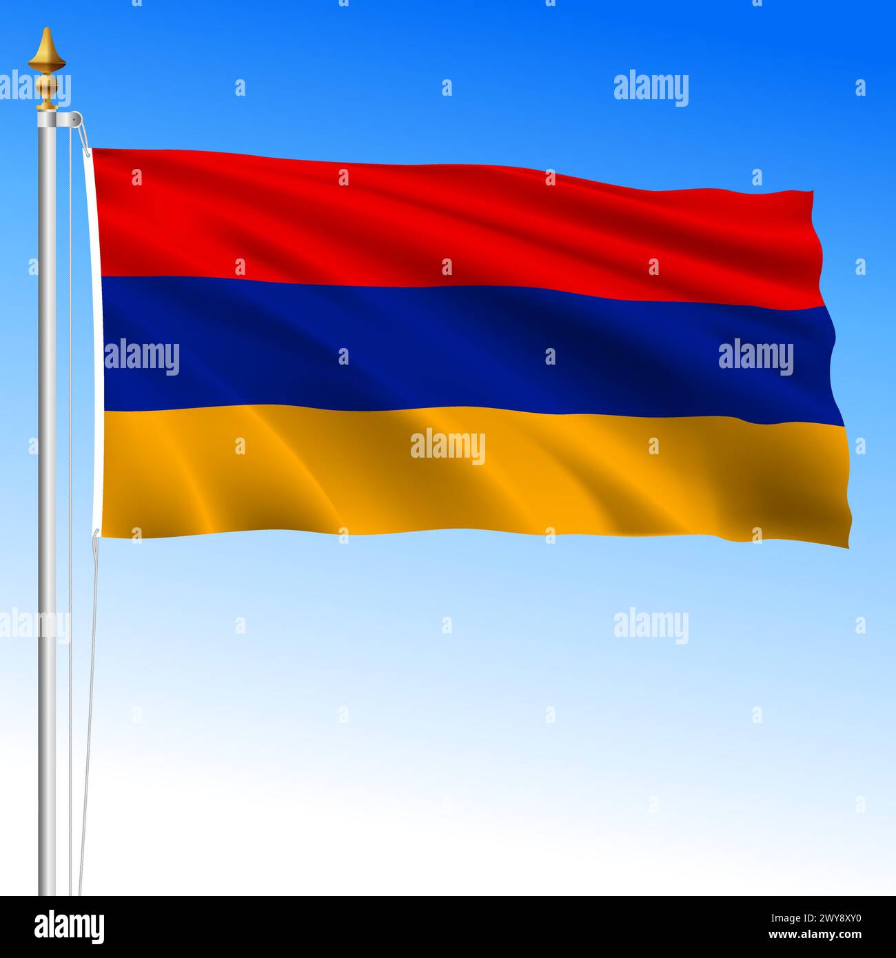 Armenia, official national waving flag, european country, vector ...