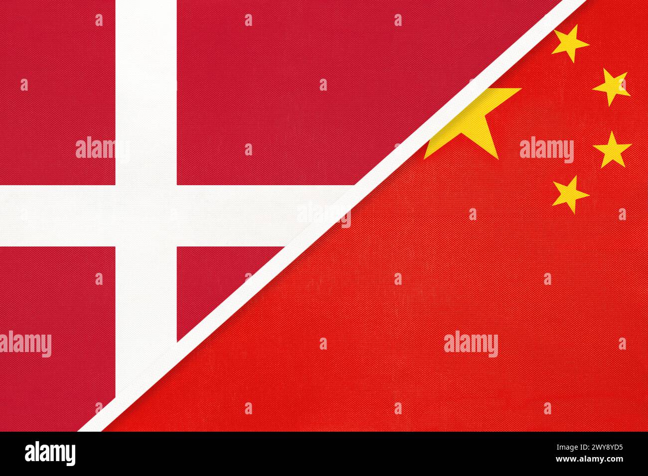 Denmark and China or PRC, symbol of country. Danish vs Chinese national ...