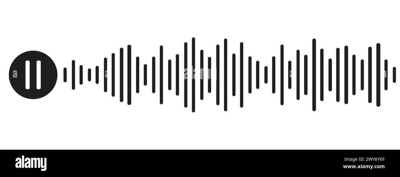 Sound wave decibel audio record simple voice message icon isolated on ...