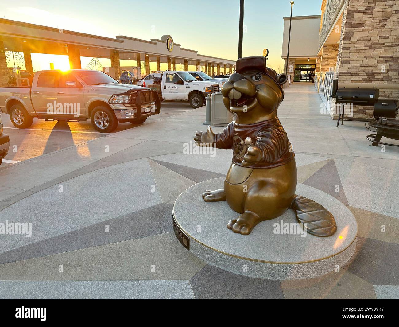 The Buc-ee's beaver statue stands outside the Buc-ee's store Thursday ...