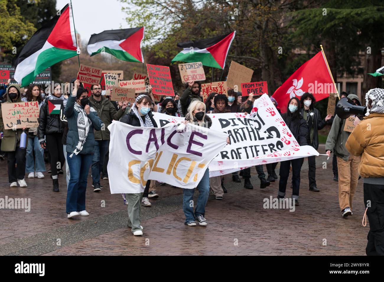 Seattle, USA. 27th Feb 2024. Pro Palestine Protestors gathered in Red ...