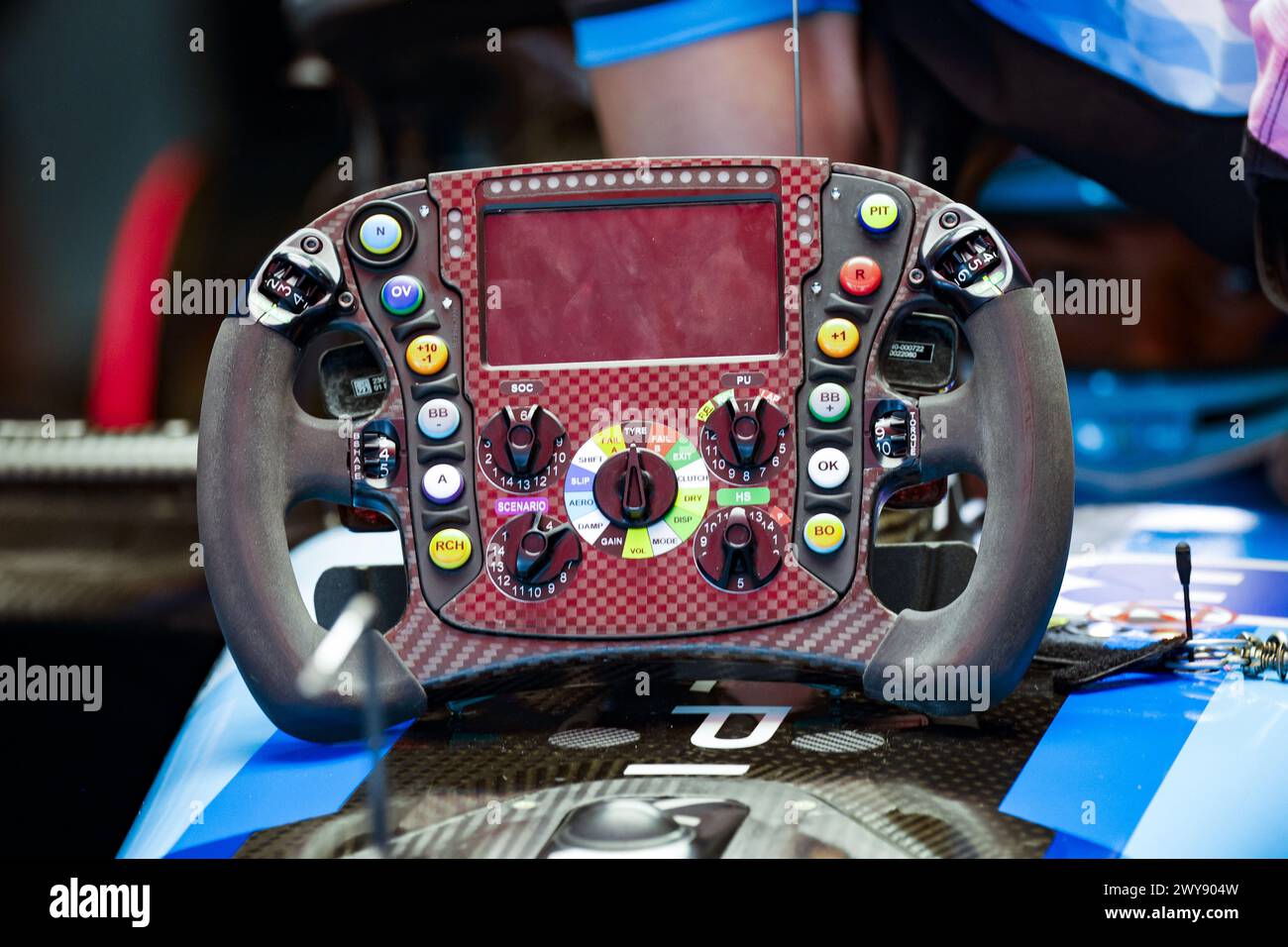 Alpine F1 Team A524, mechanical detail, steering wheel during the ...