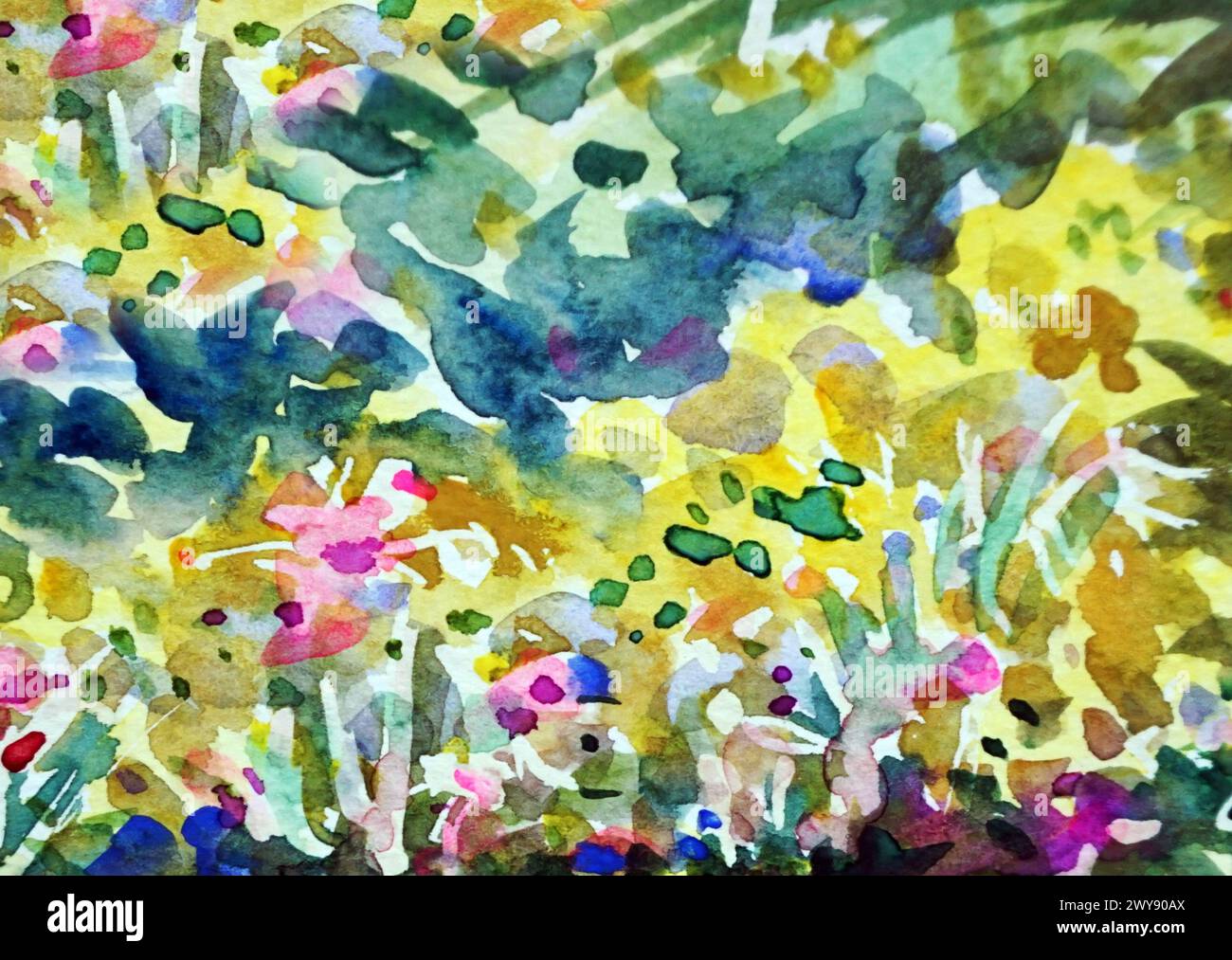 brush stroke original watercolor painting abstract expressionism ...