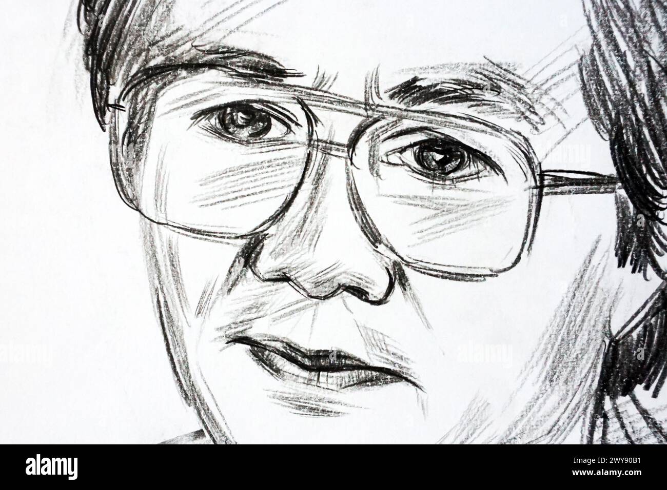 Drawing lines of light and shadow on daddy face Stock Photo - Alamy