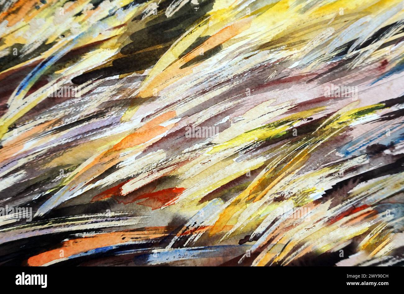 brush stroke original watercolor painting abstract expressionism ...