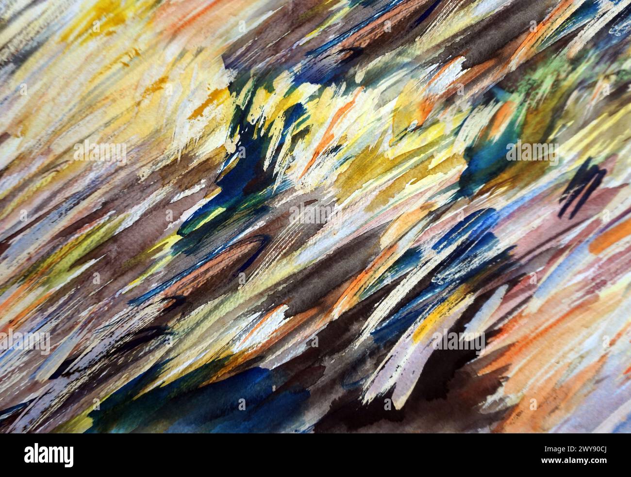 brush stroke original watercolor painting abstract expressionism ...