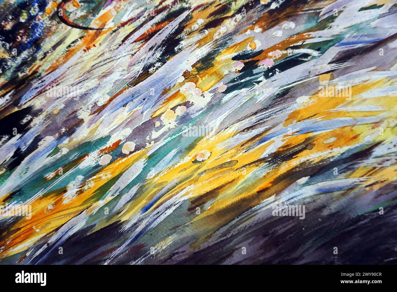 brush stroke original watercolor painting abstract expressionism ...