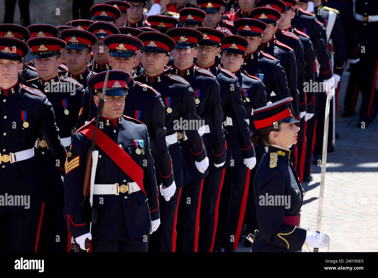 Members from the Armed Forces of Malta perform as they make their entry ...