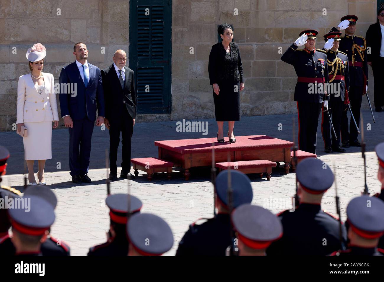 Malta s President-Elect Myriam Spiteri Debono R, husband Anthony ...