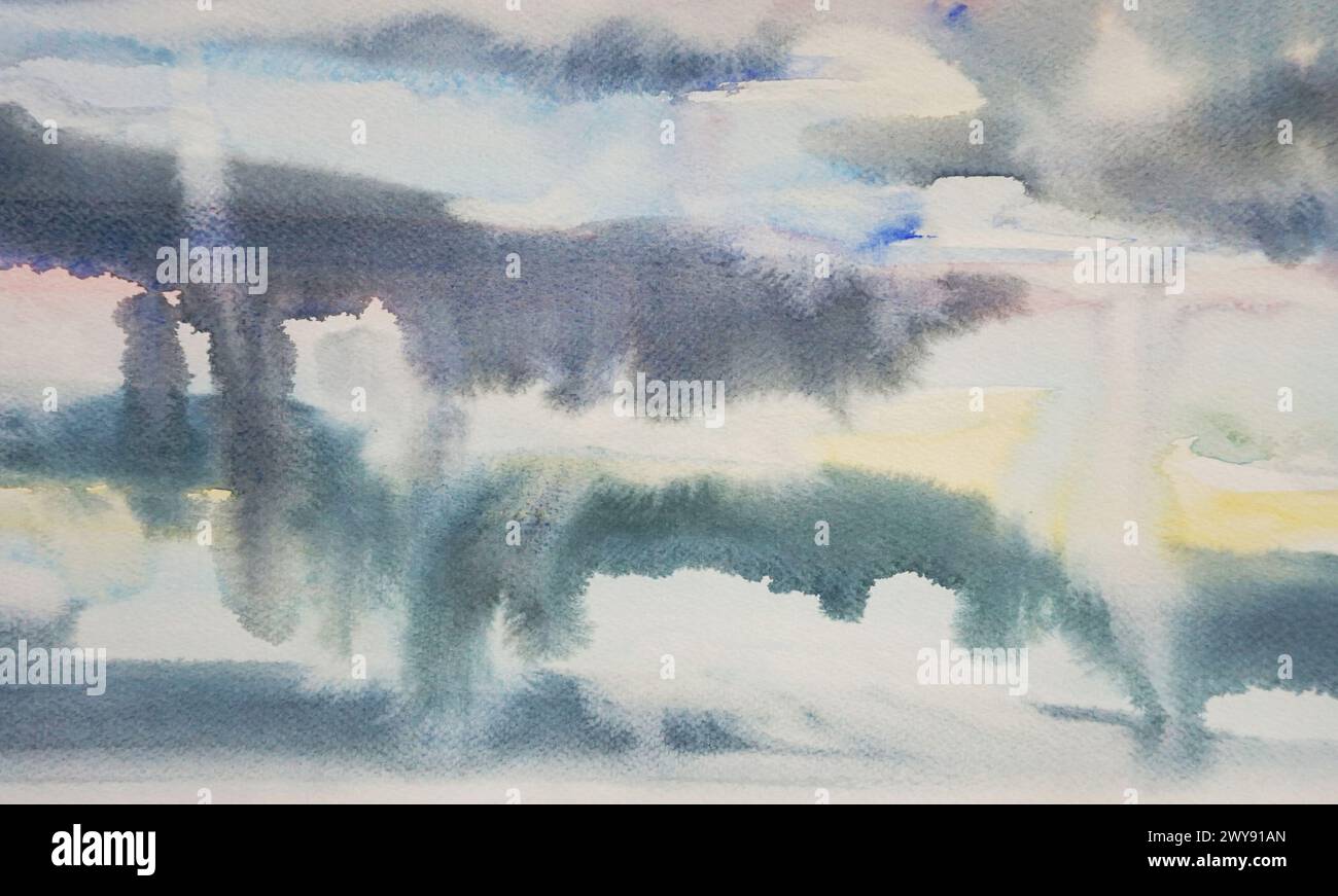 brush stroke original watercolor painting abstract expressionism ...