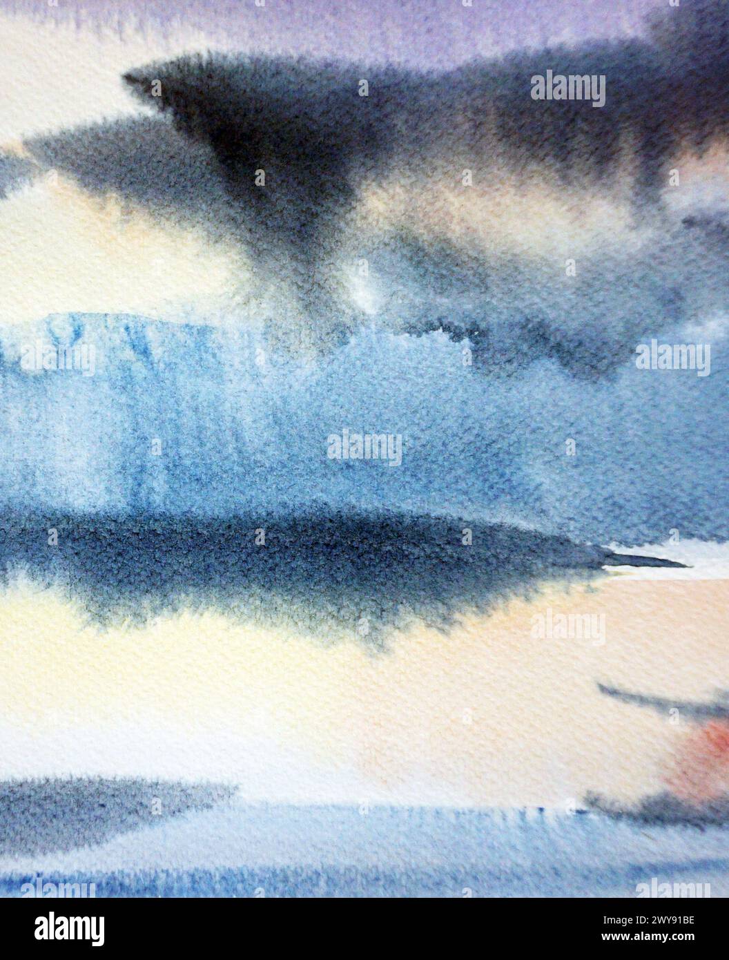 brush stroke original watercolor painting abstract expressionism ...