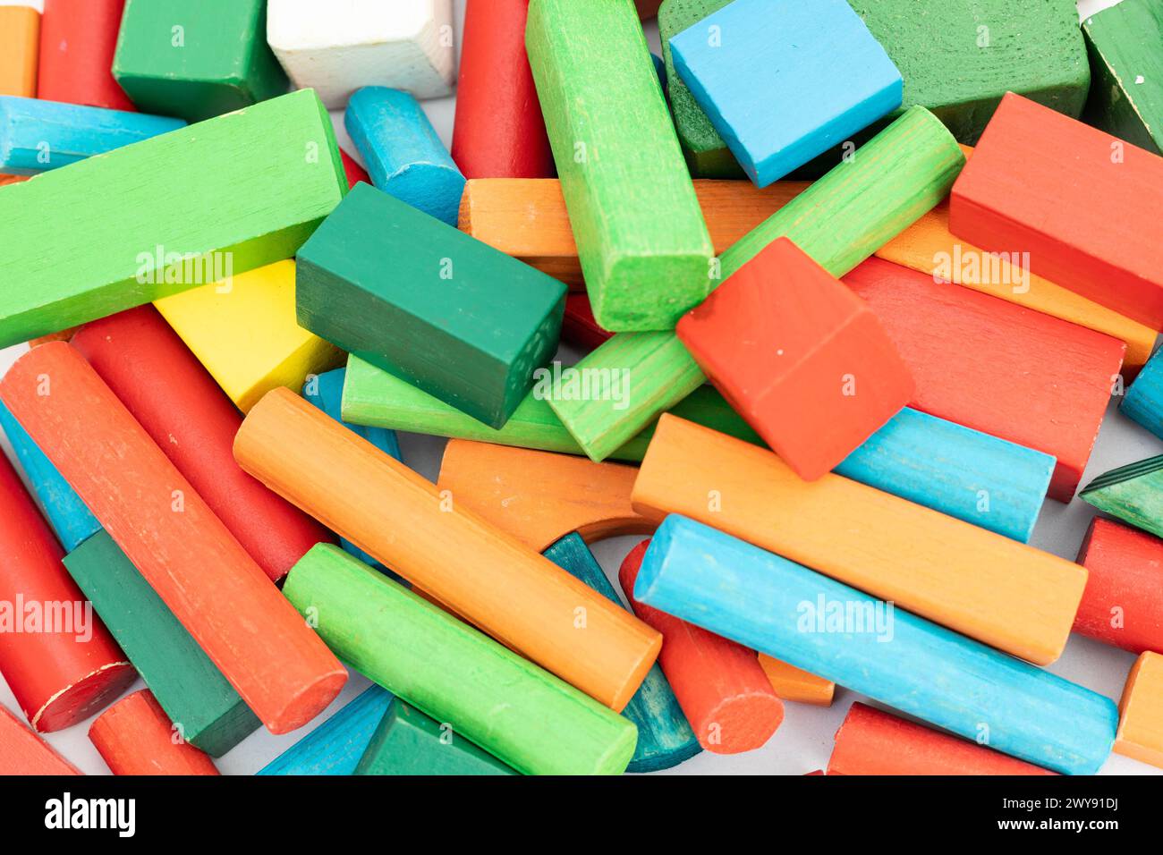 Colorful wooden blocks texture pattern background Stock Photo - Alamy