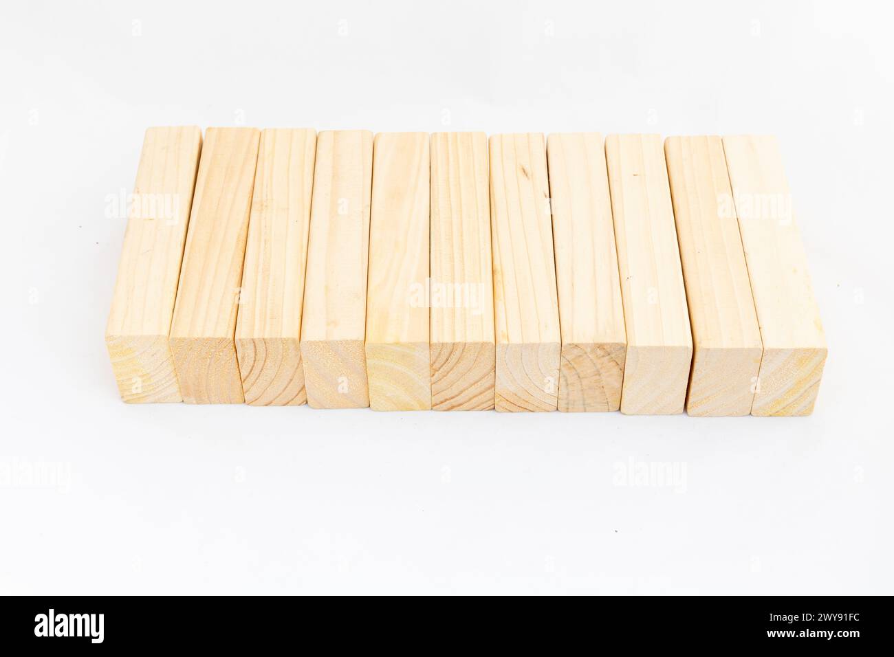 Wooden blank rectangular blocks isolated on a white background. Space ...