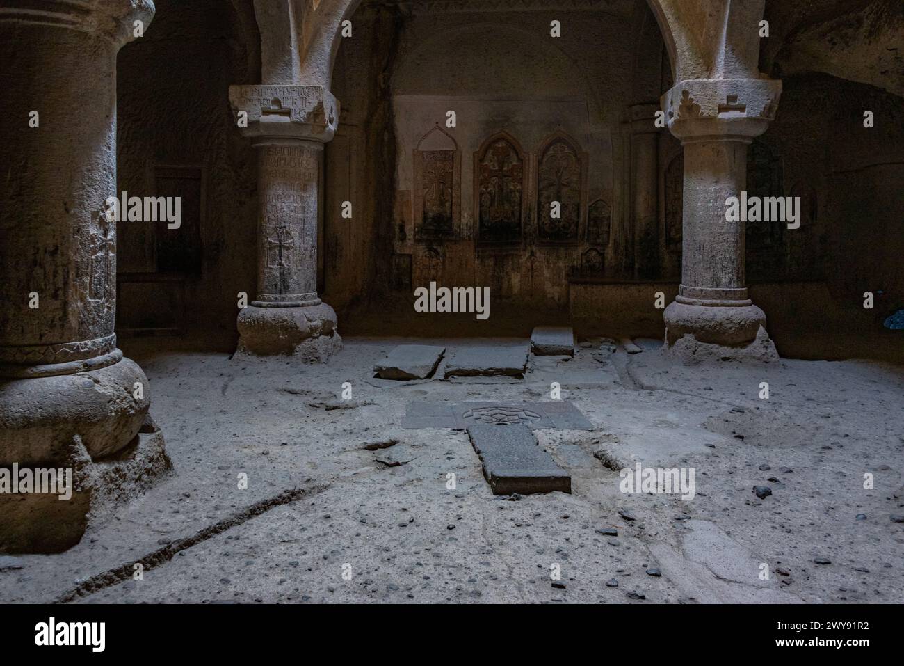Geghard, Armenia, September 5, 2023: Interior of Geghard Monastery in ...
