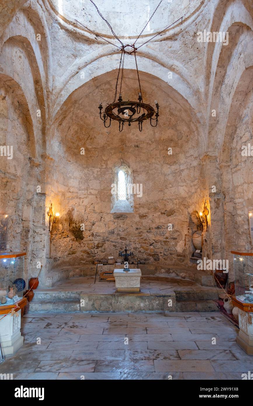 Kish, Azerbaijan, September 13, 2023: Interior of Kish Albanian Temple ...