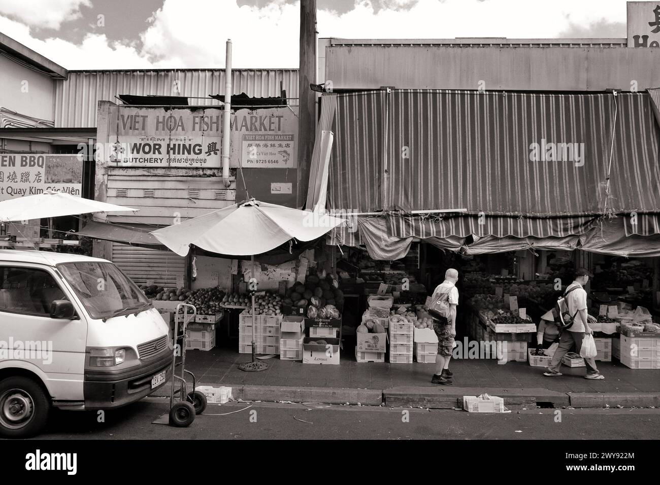 Asian fruit and vegetable market on Dutton Lane in Cabramatta, Western ...