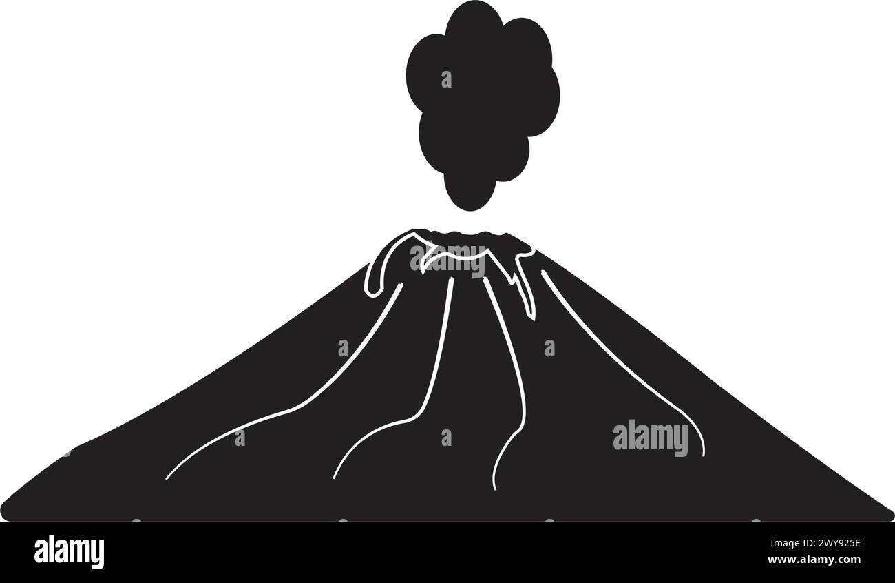 Erupting volcano icon vector illustration symbol design Stock Vector ...
