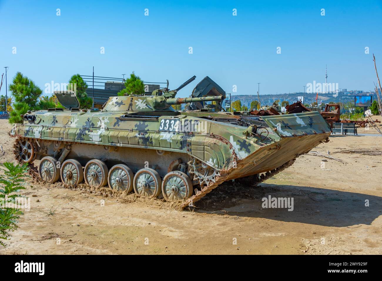 Baku, Azerbaijan, September 16, 2023: The Military Trophy Park also ...