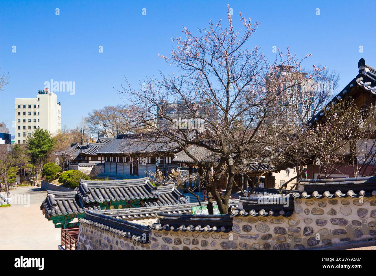 Namsangol hanok village seoul tower hi-res stock photography and images ...