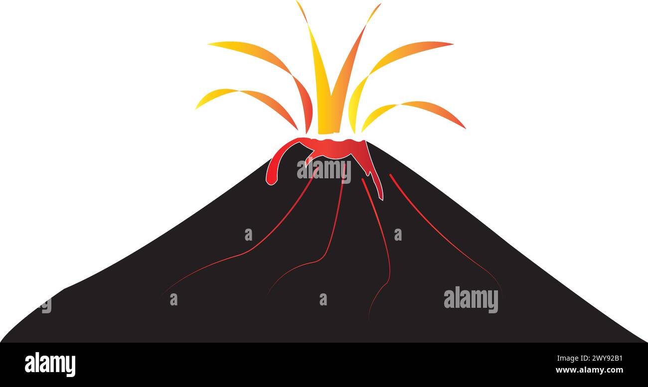 Erupting volcano icon vector illustration symbol design Stock Vector ...