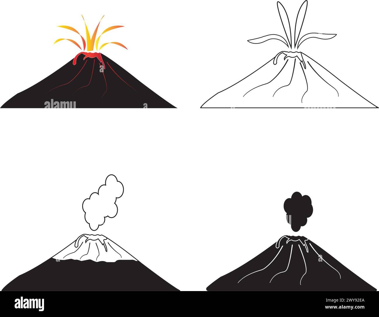 Erupting volcano icon vector illustration symbol design Stock Vector ...