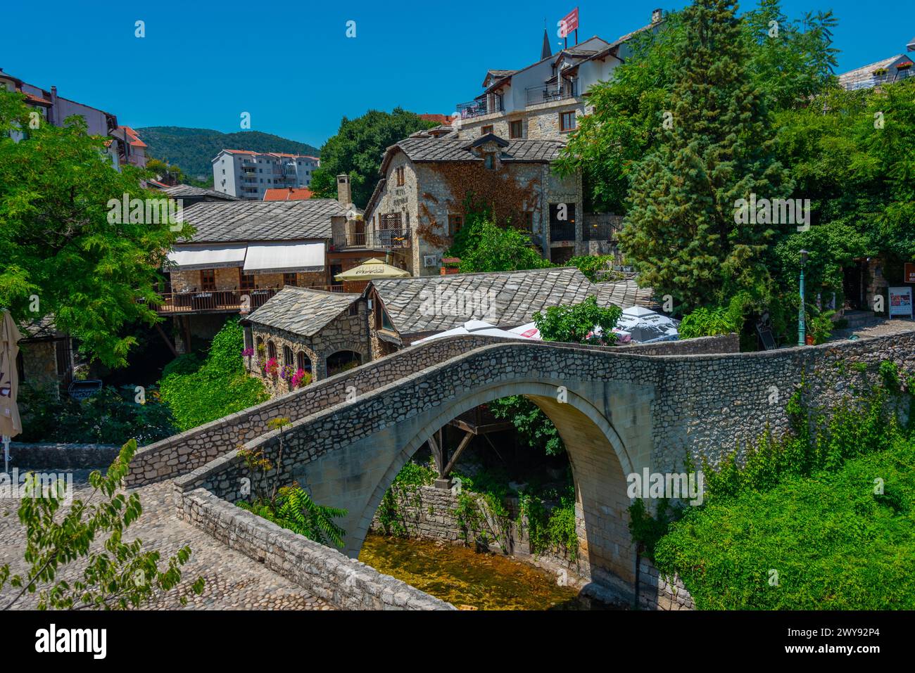 Mostar, Bosnia and Herzegovina, July 14, 2023: Kriva Cuprija small ...