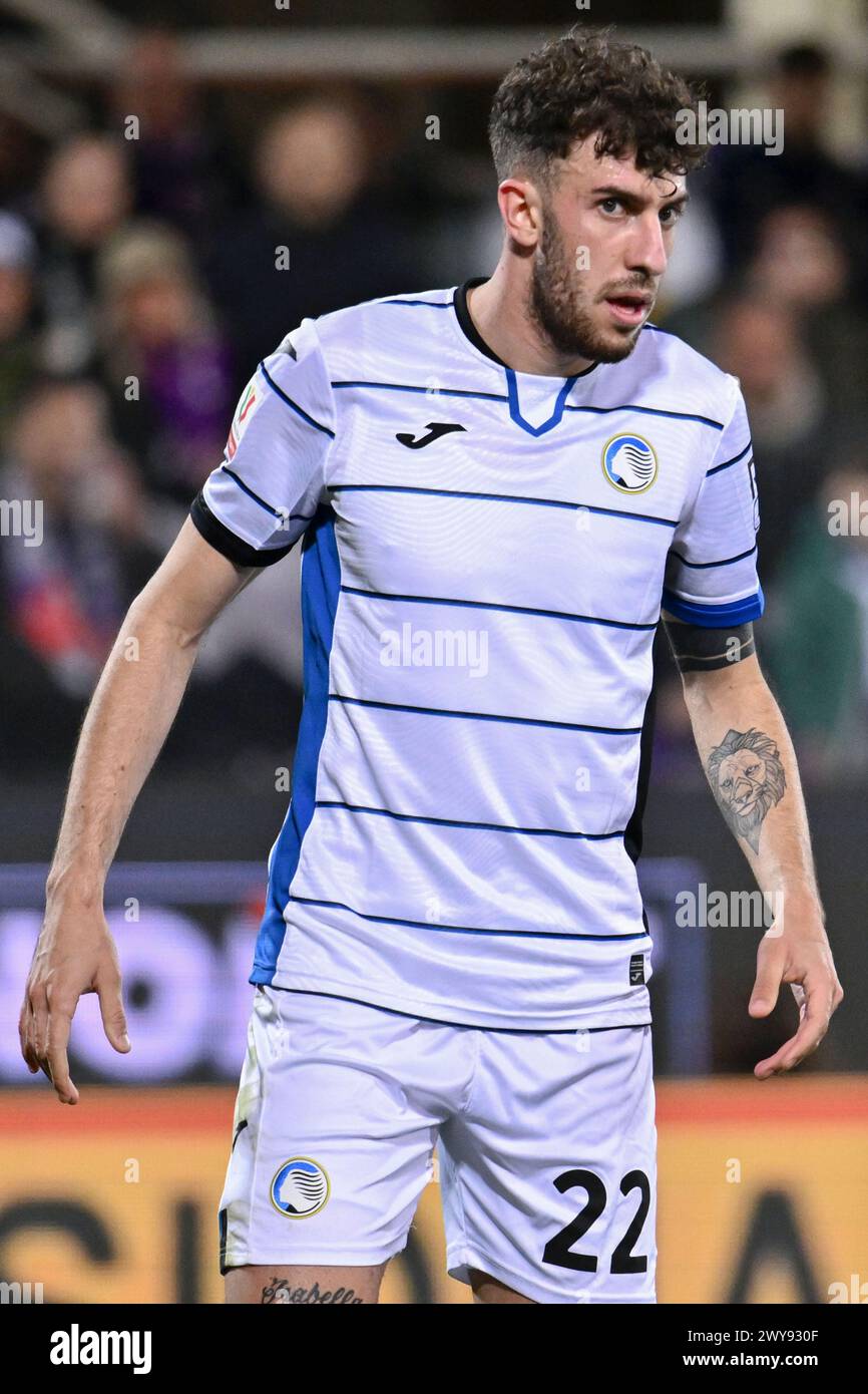 Florence, Italy. 03rd Apr, 2024. Atalanta BC's defender Matteo Ruggeri ...