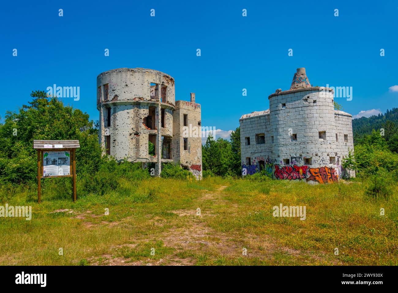 Sarajevo, Bosnia and Herzegovina, July 15, 2023: Bistrik tower at ...