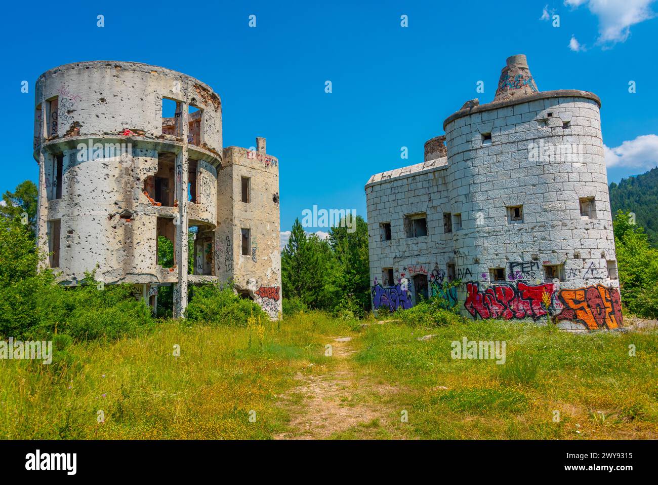 Sarajevo, Bosnia and Herzegovina, July 15, 2023: Bistrik tower at ...