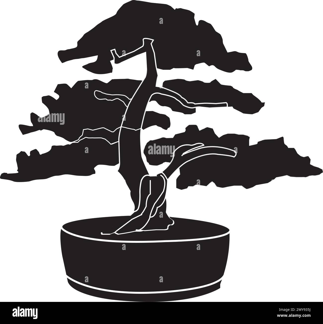 Bonsai tree vector hi-res stock photography and images - Alamy