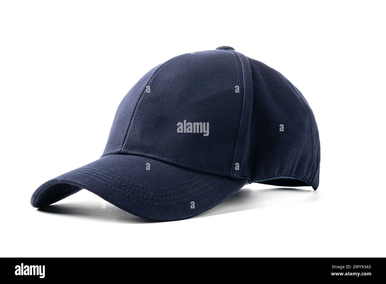 Navy Blue Baseball Cap on a White Background With Clear Lighting Stock ...