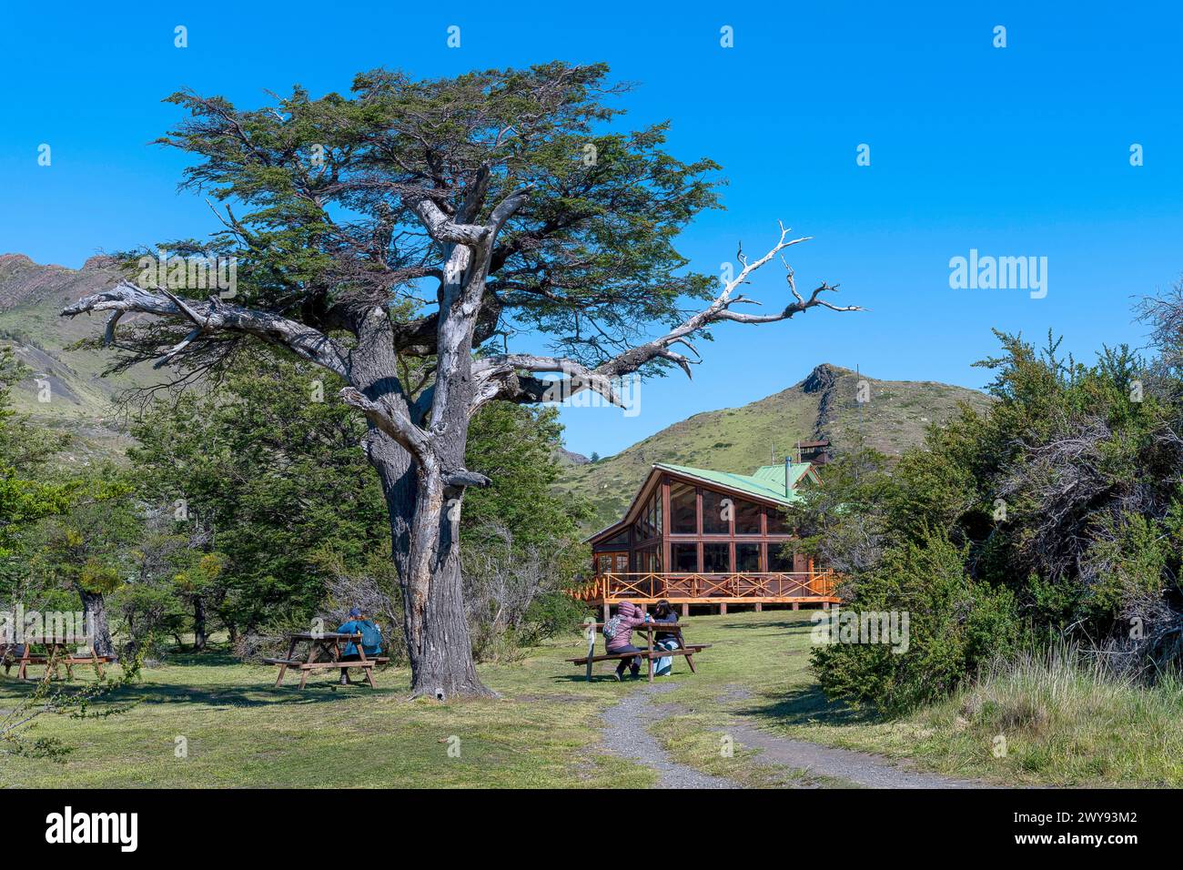 Lago Pehoe, rest area, Torres del Paine National Park, Parque Nacional ...