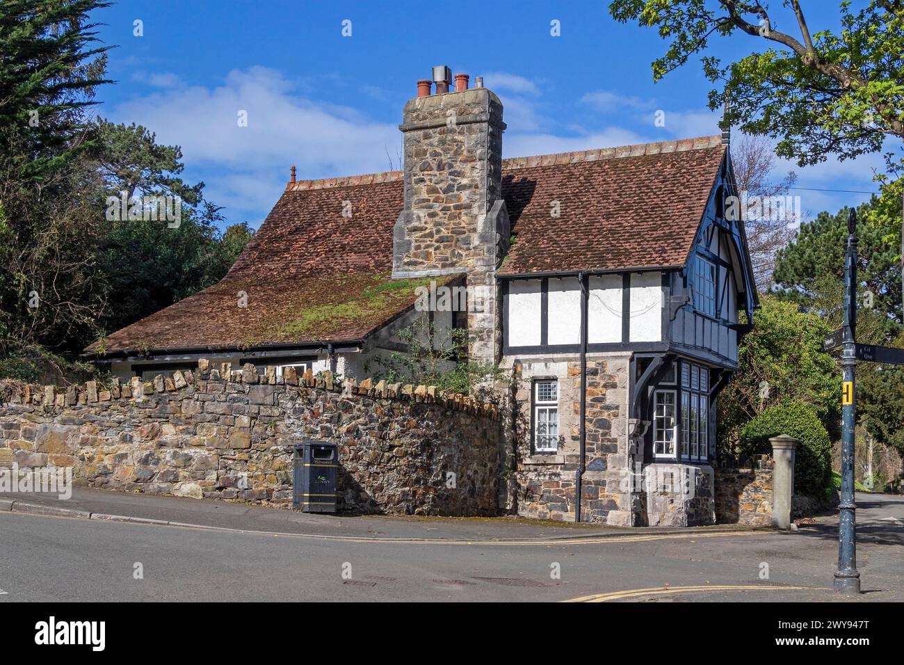 Half-timbered house, Conwy, Wales, Great Britain Stock Photo - Alamy