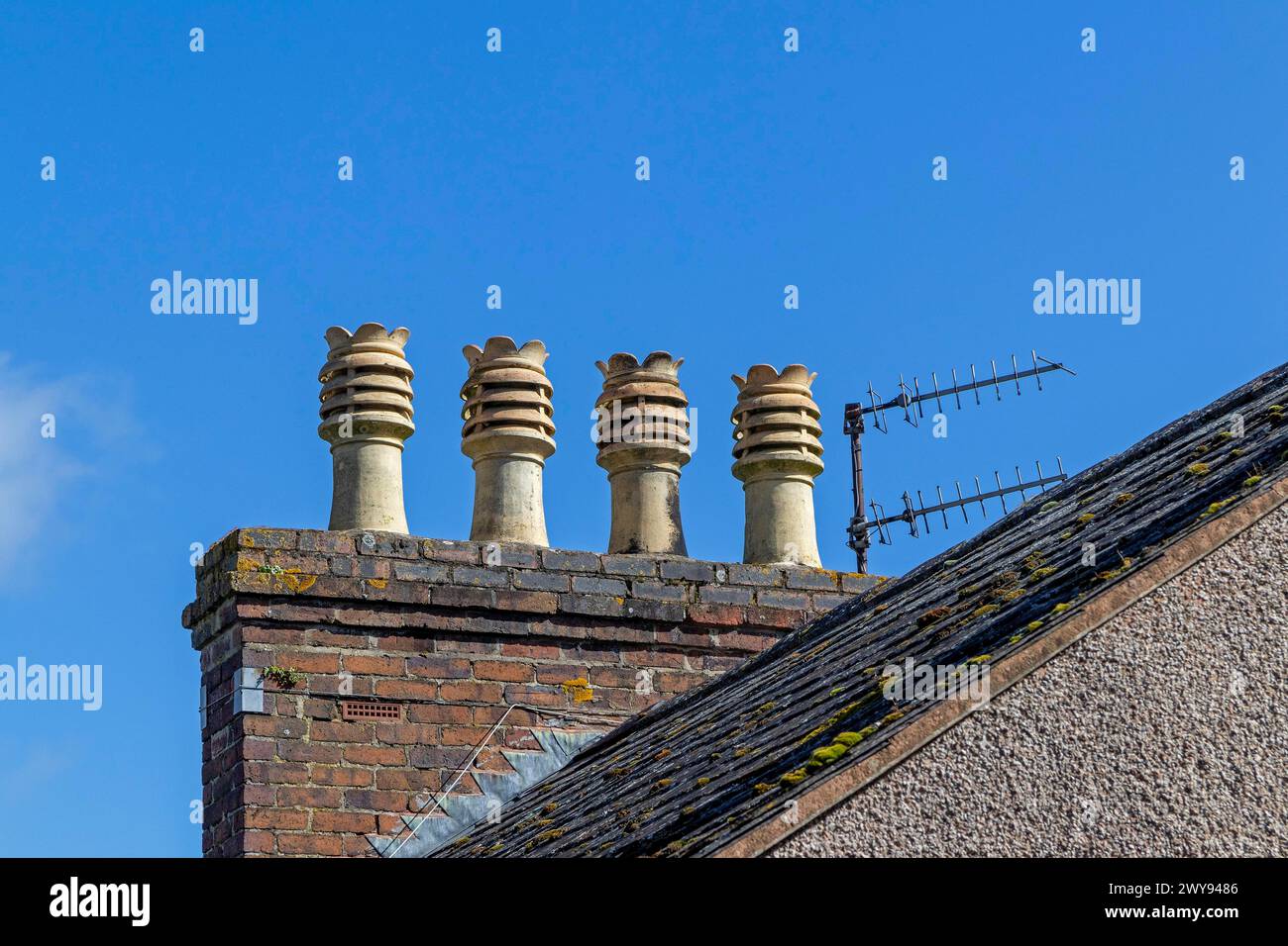 Chimneys, Conwy, Wales, Great Britain Stock Photo - Alamy