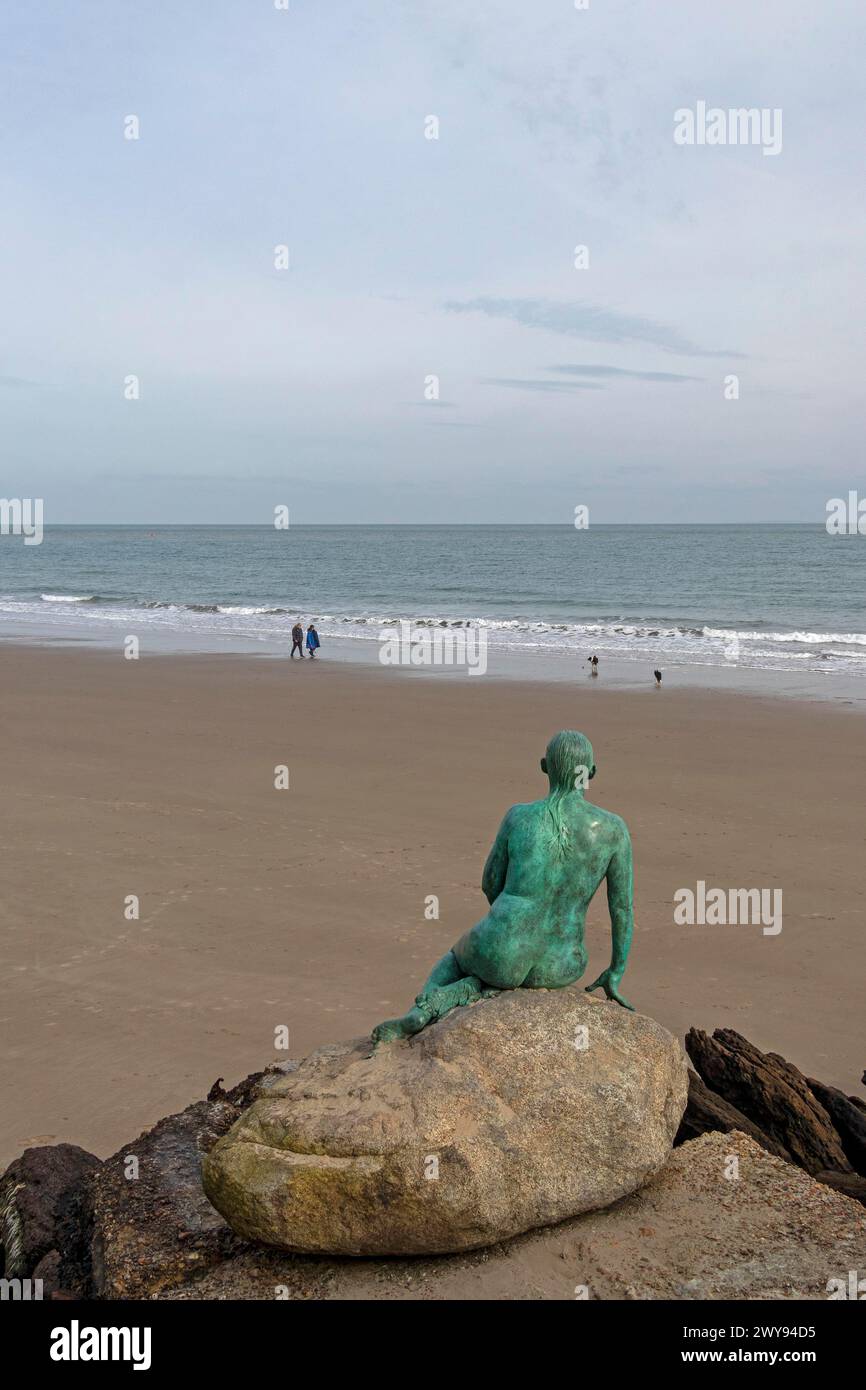 Statue The Folkestone Mermaid, Strand, Folkestone, Kent, Great Britain ...