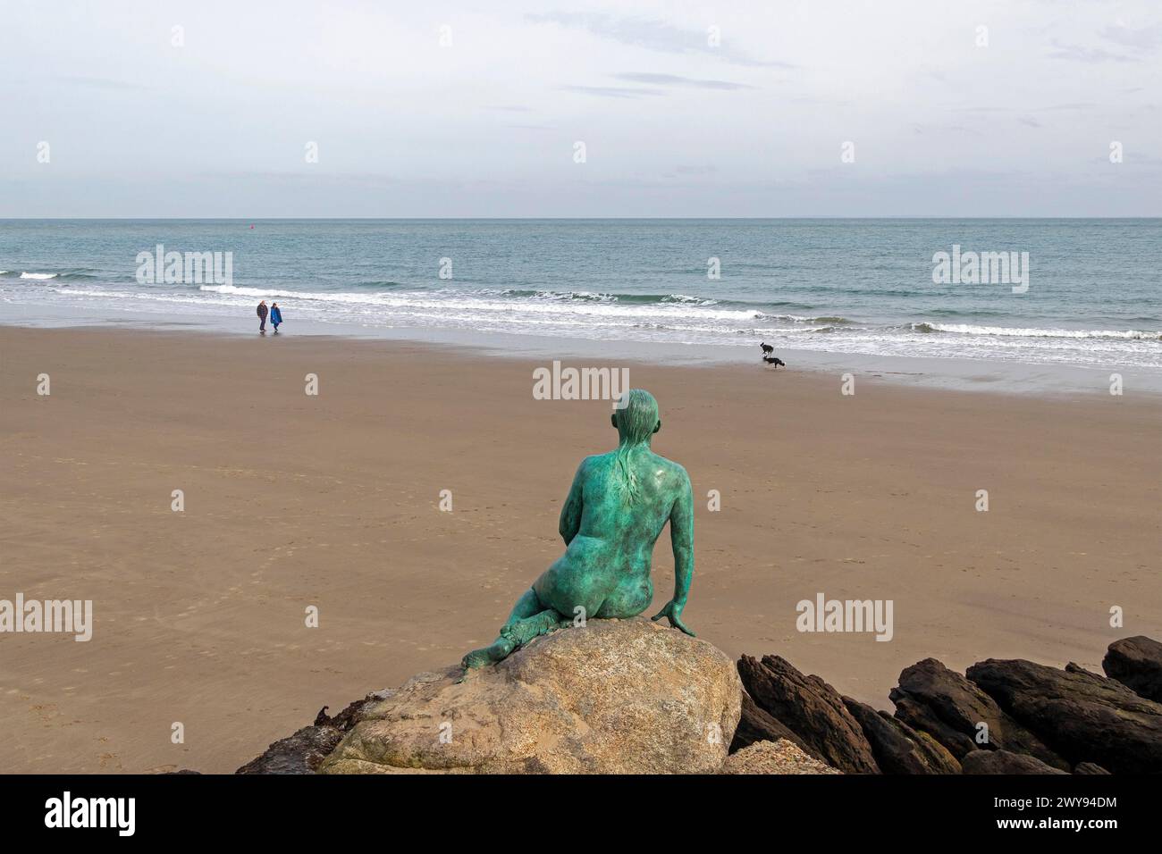 Statue The Folkestone Mermaid, Strand, Folkestone, Kent, Great Britain ...