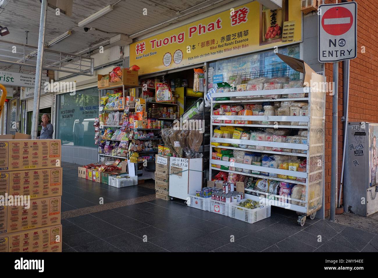 Asian Grocery store with goods displayed on the footpath, Cabramatta ...