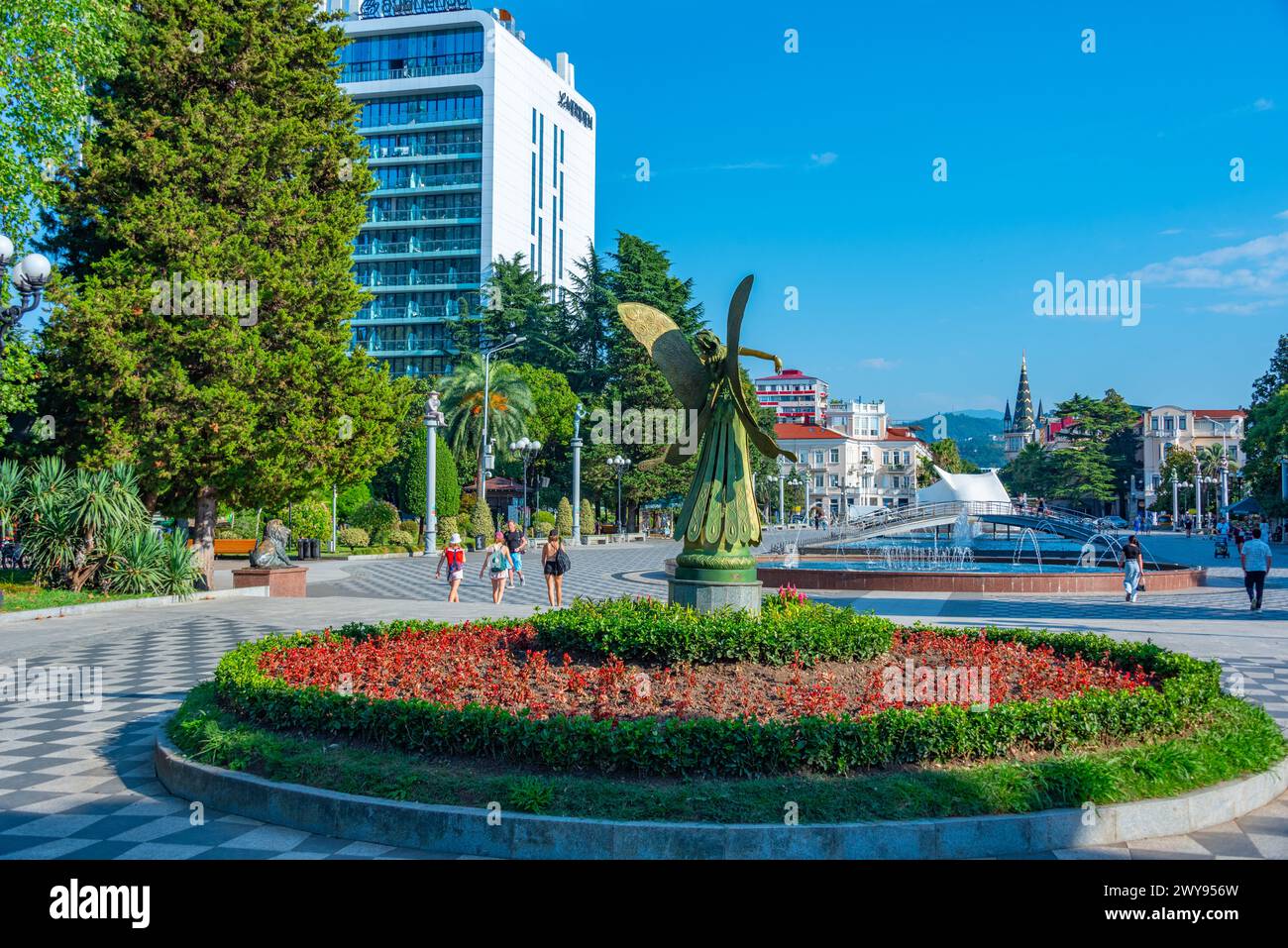 Batumi, Georgia, August 31, 2023: Fairy aka Woman Butterfly statue in ...