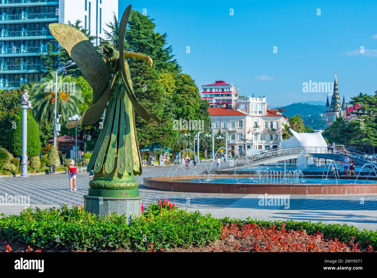 Batumi, Georgia, August 31, 2023: Fairy aka Woman Butterfly statue in ...