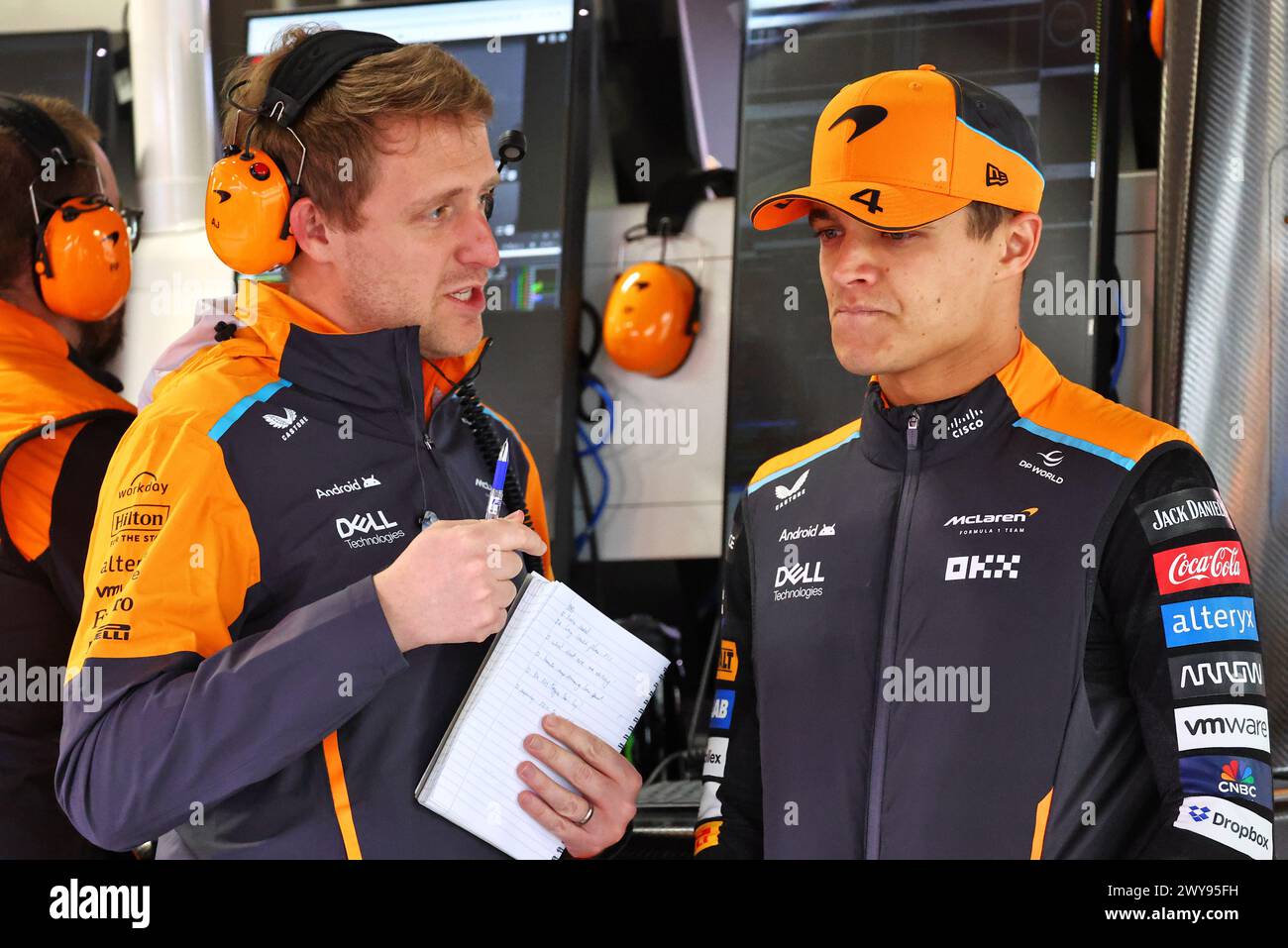 Suzuka, Japan. 05th Apr, 2024. (L to R): Andrew Jarvis (GBR) McLaren ...
