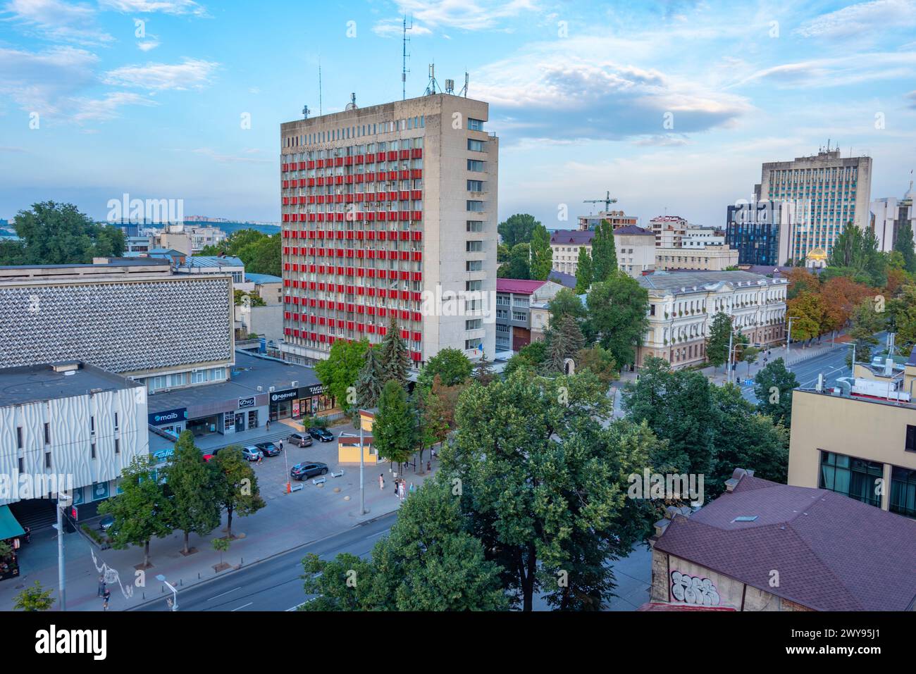 Chisinau, Moldova, August 23, 2023: Panorama view of Moldovan capital ...