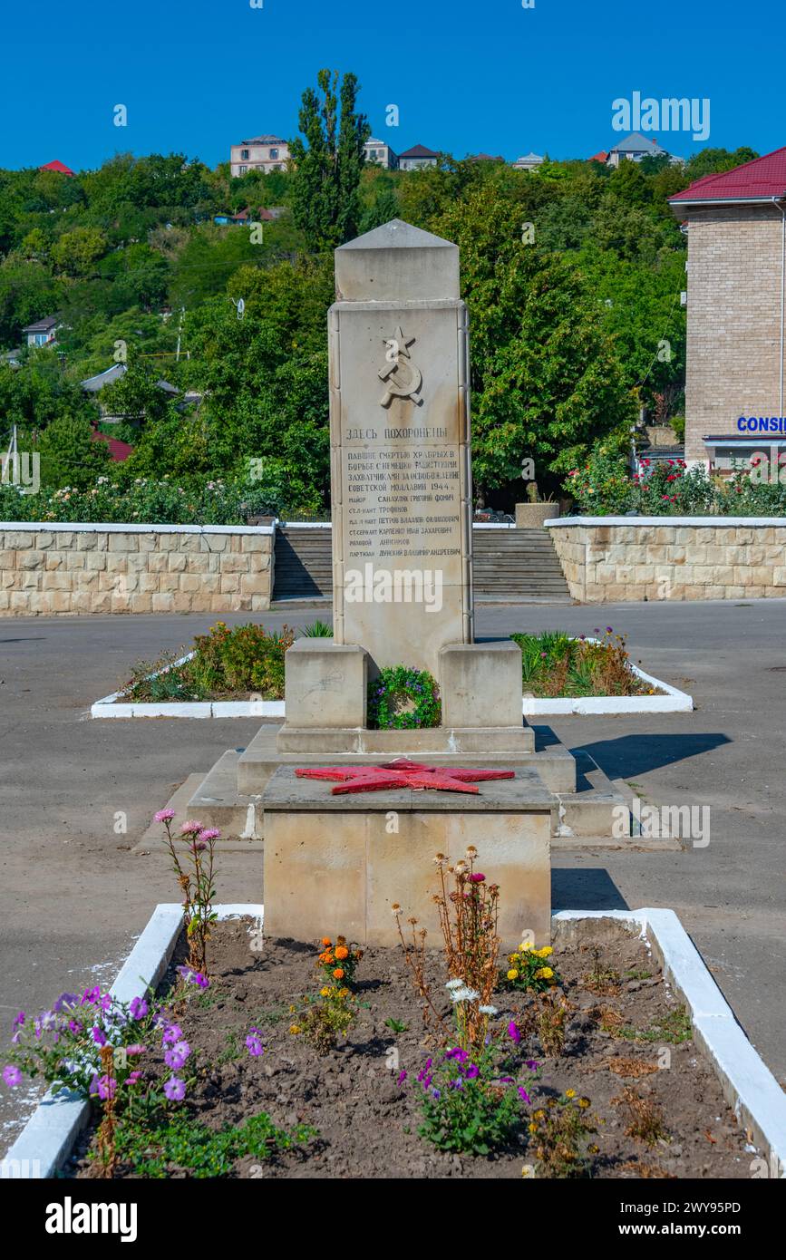 Soroca, Moldova, August 26, 2023: Soviet monument on a square in the ...