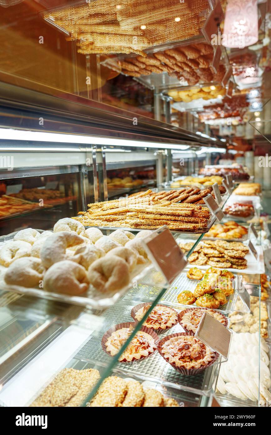 Delectable Assortment of Pastries and Sweets on Display at a Bakery ...